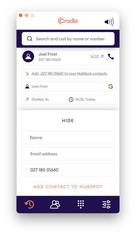 How can I add contacts to HubSpot from Cradle? How can I add contacts to HubSpot from Cradle?